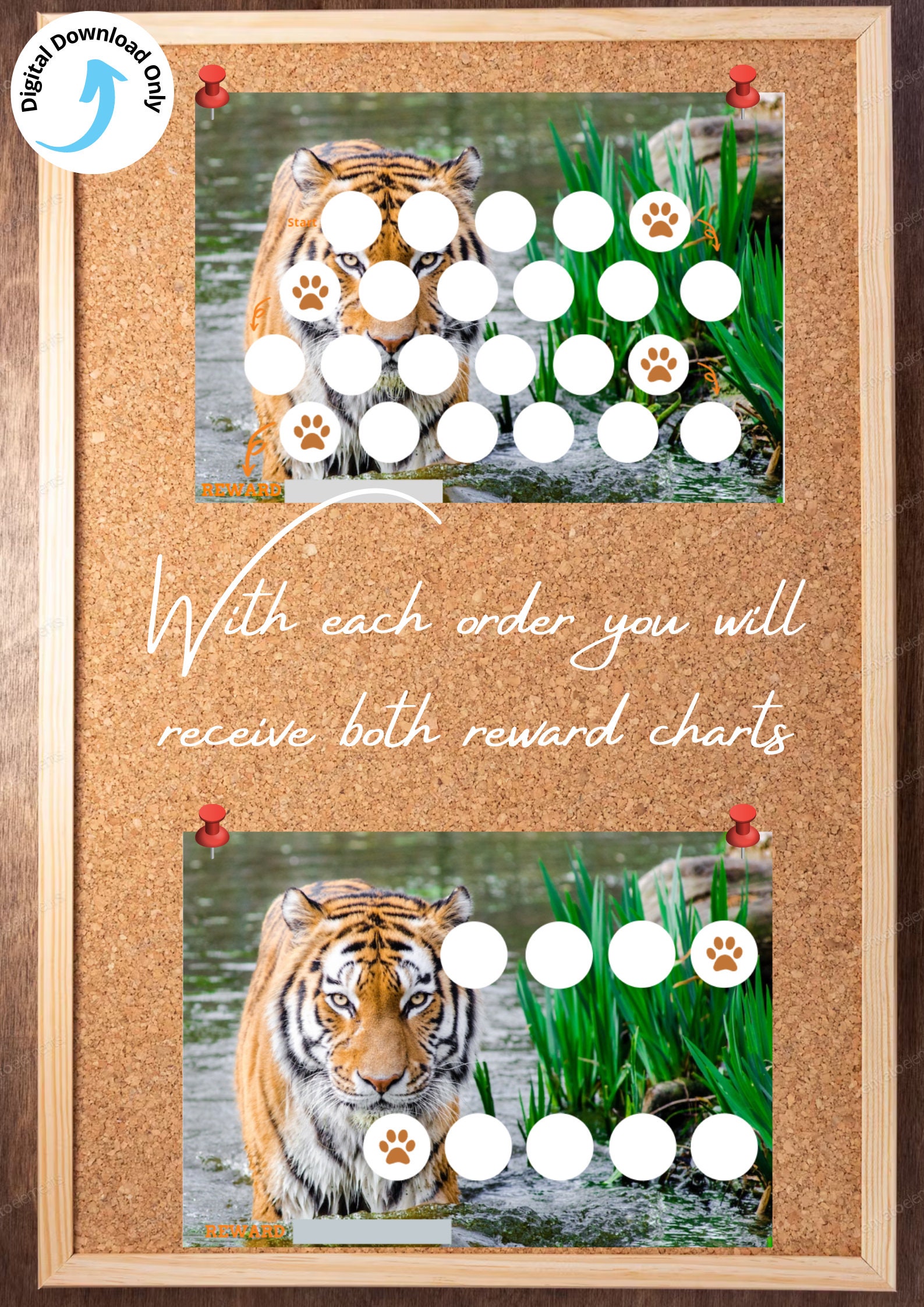 Tiger Reward Chart for Kids Behavior Chart for Kids Reward - Etsy Australia