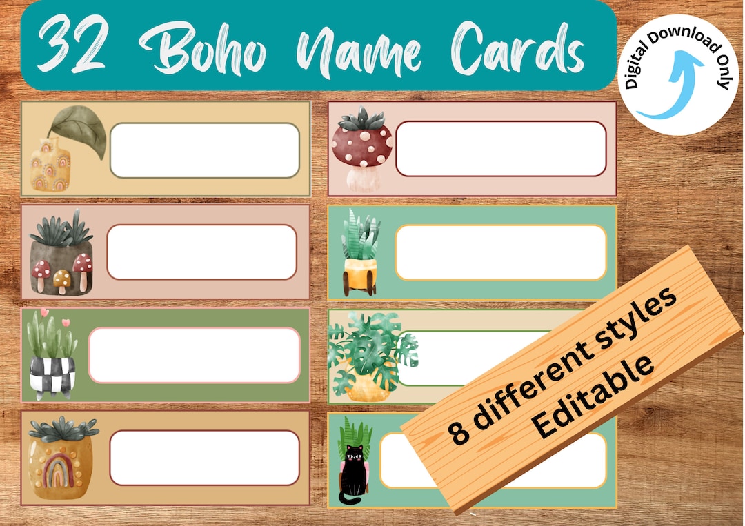 Neutral Boho Classroom Labels, Name Tags for Classroom, Boho for the ...
