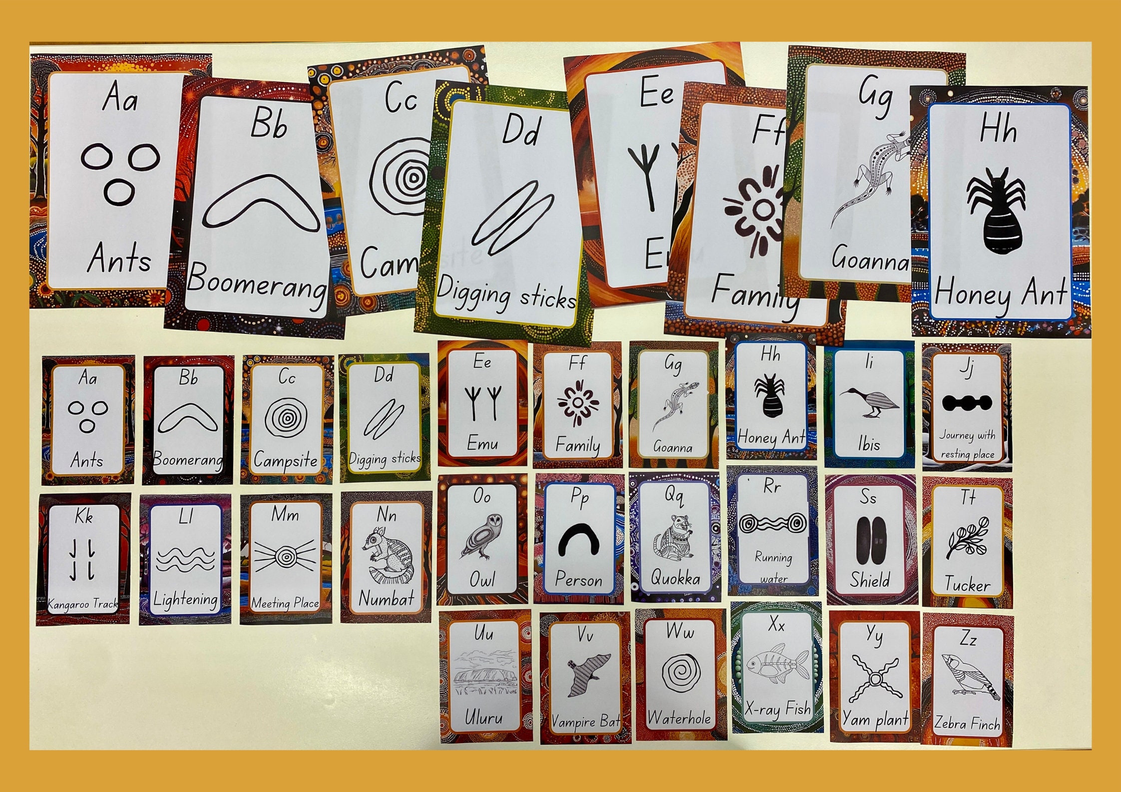 Indigenous Alphabet Flash Cards and Posters, Aboriginal Symbols ...