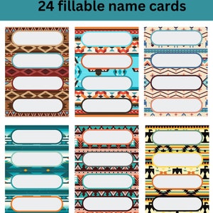 Native American Student Name Cards, American Indian Printable Classroom ...