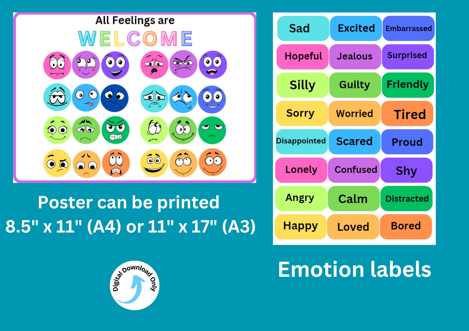 Feelings and Emotions Classroom Bundle, Printable Emotion Resources for ...