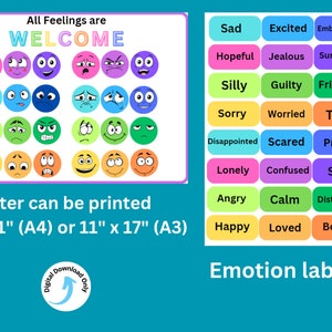 Feelings and Emotions Classroom Bundle, Printable Emotion Resources for ...