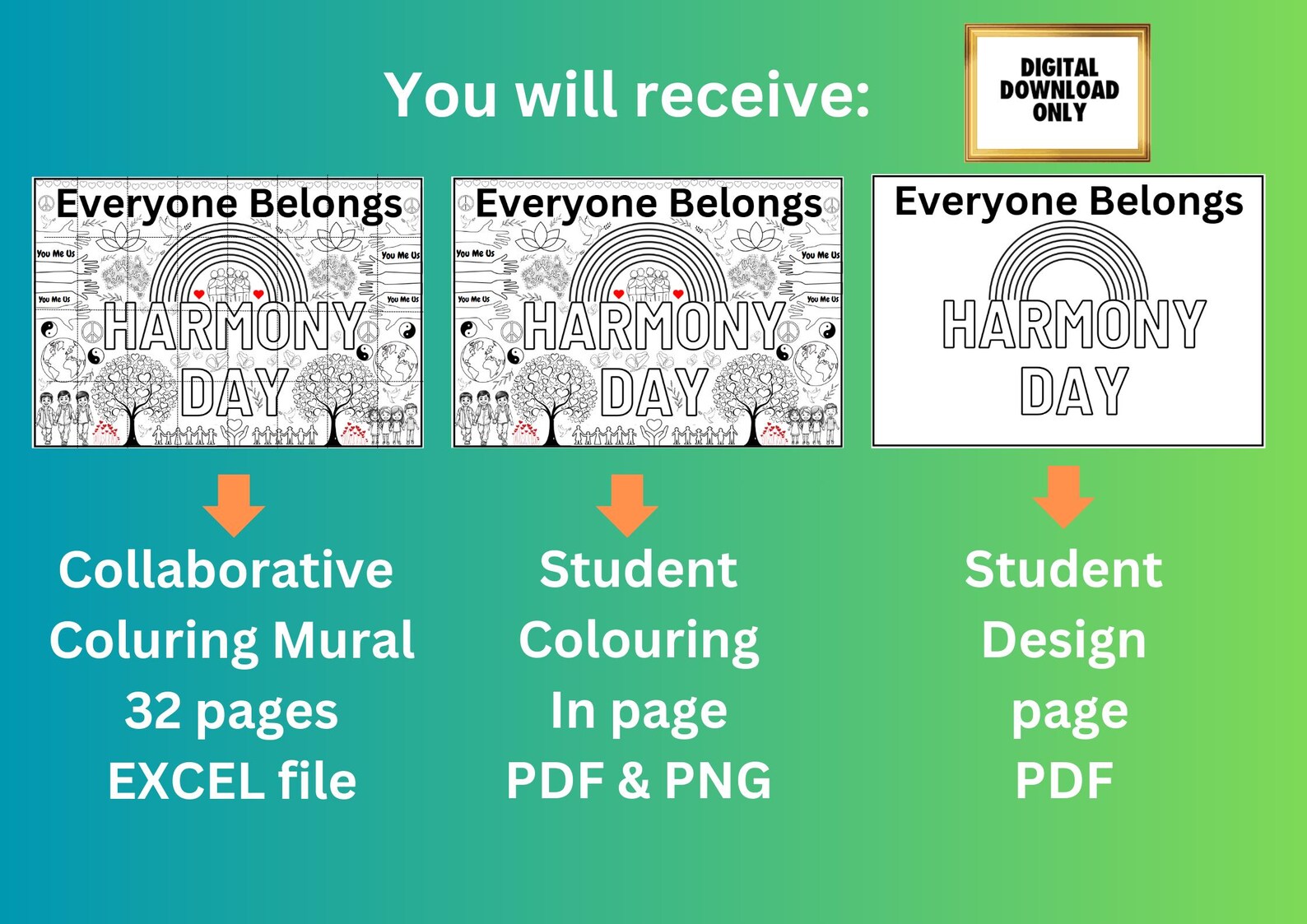 Harmony Day Printable Classroom Mural, Collaborative Student Mural ...