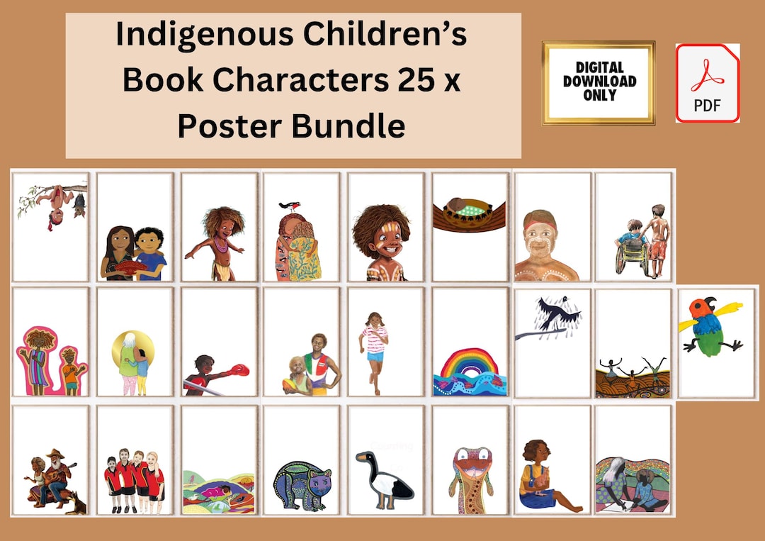 Children's Book Character Printable Posters, Indigenous Book Characters ...