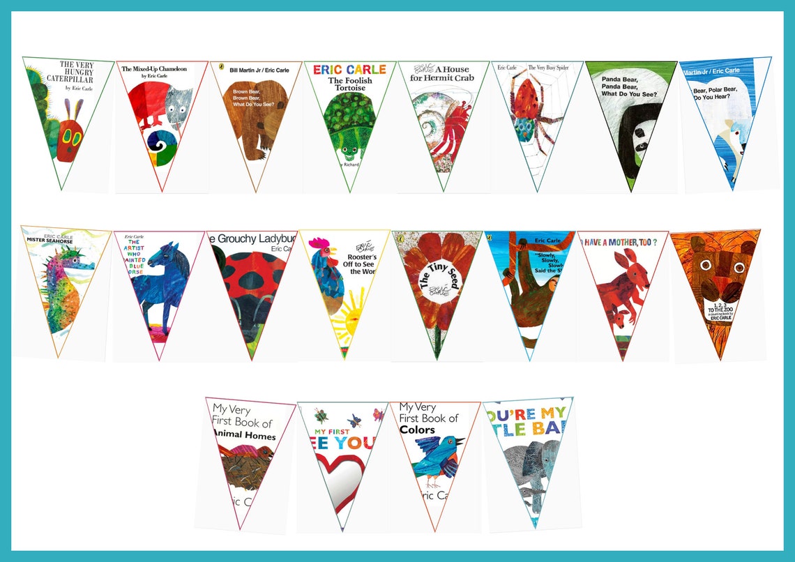 Eric Carle Book Bunting, Diy Baby Shower Decorations, Neutral Baby ...
