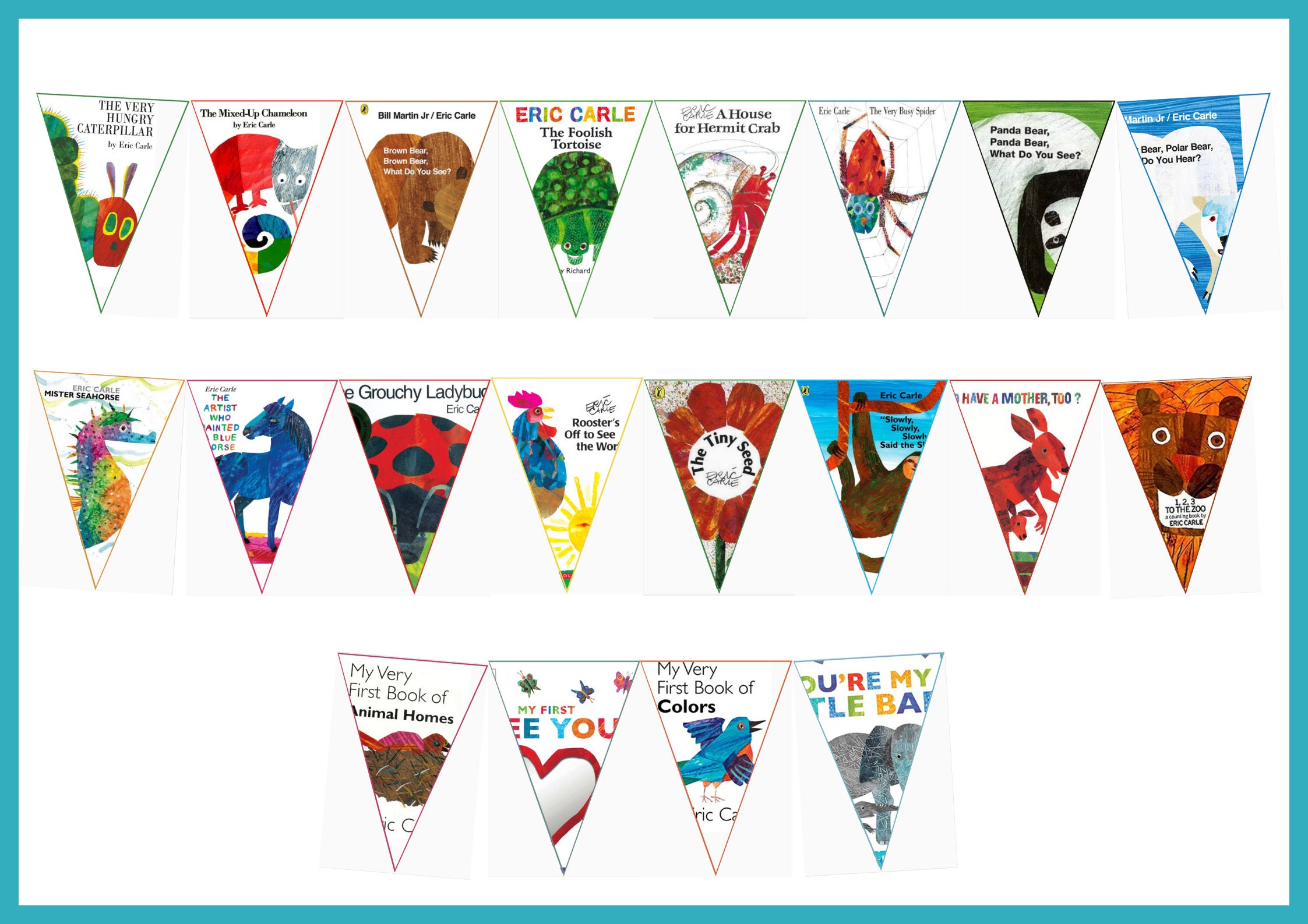 Eric Carle Book Bunting, Diy Baby Shower Decorations, Neutral Baby ...