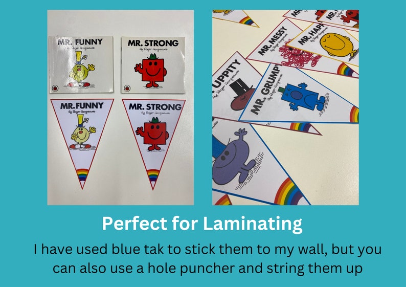 Mr Men Bunting Flags, Printable Bunting, Classroom Decor, Nursery Decor ...