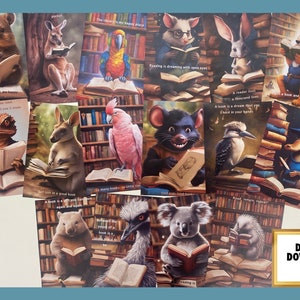 Australian Animal Library Posters, 16 X Reading Quotes, Library ...