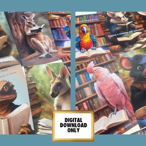 Australian Animal Library Posters, 16 X Reading Quotes, Library ...