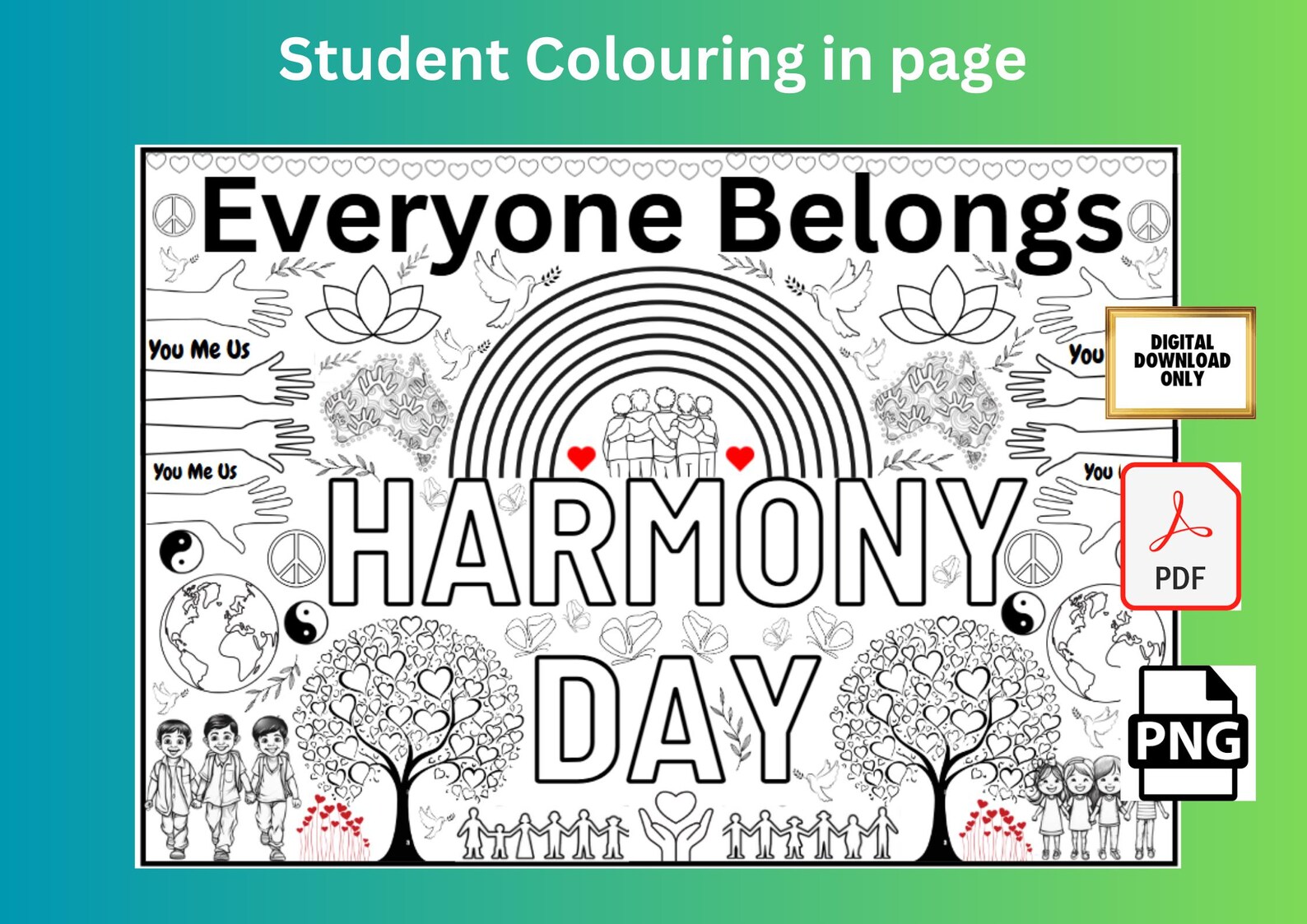 Harmony Day Printable Classroom Mural, Collaborative Student Mural ...