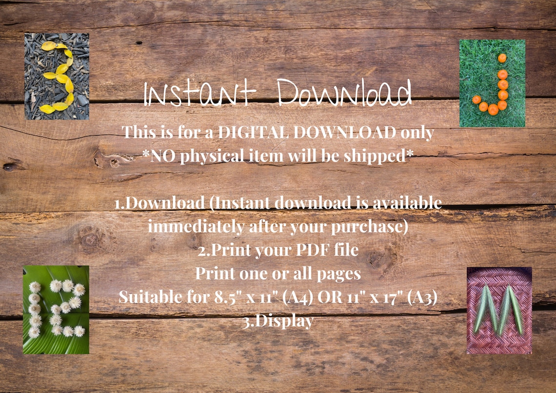 Nature Shapes Printable Posters, Nature Shapes Digital Download, Nature ...