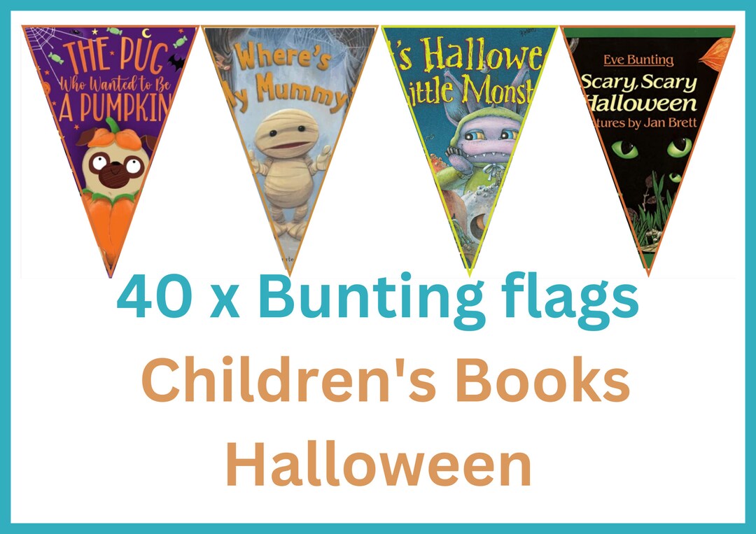 Halloween Bunting Flags, DIY Halloween Decorations, Halloween Book ...