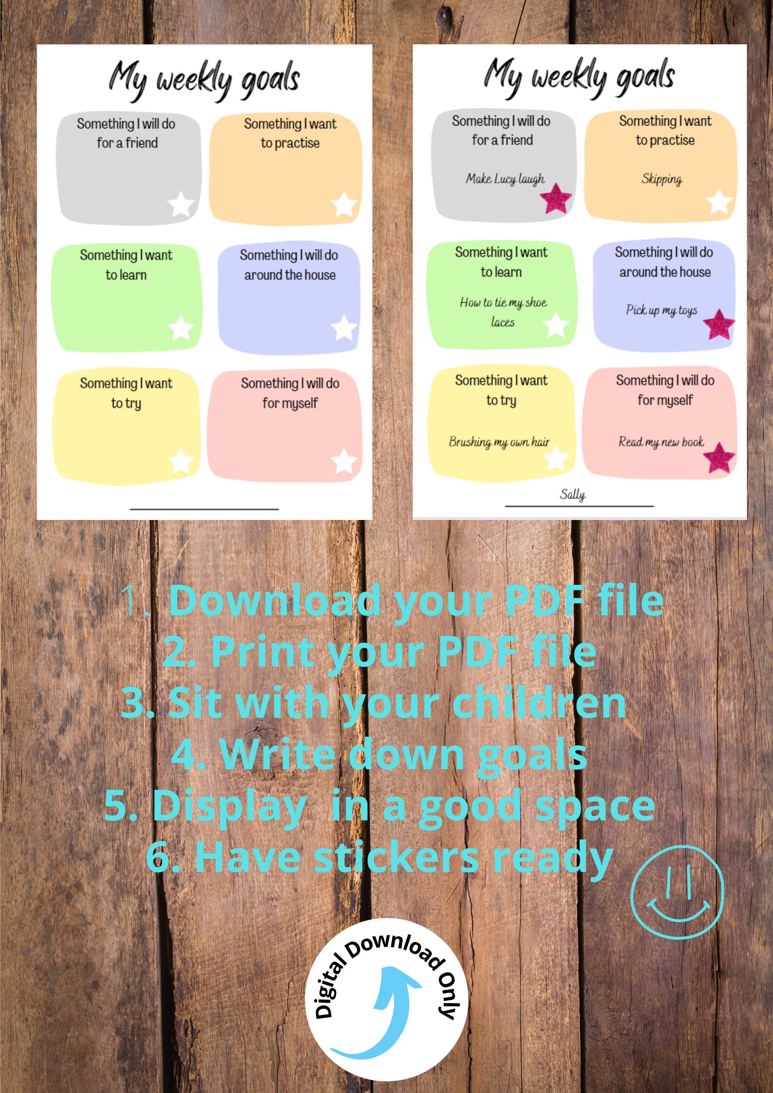 Kids Goal Planner, Goal Setting, Goal Templates, Goals for Kids, Goals ...