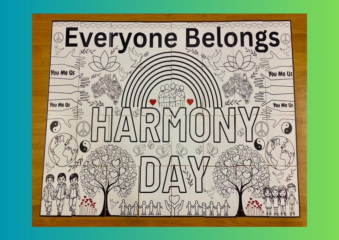 Harmony Day Printable Classroom Mural, Collaborative Student Mural ...