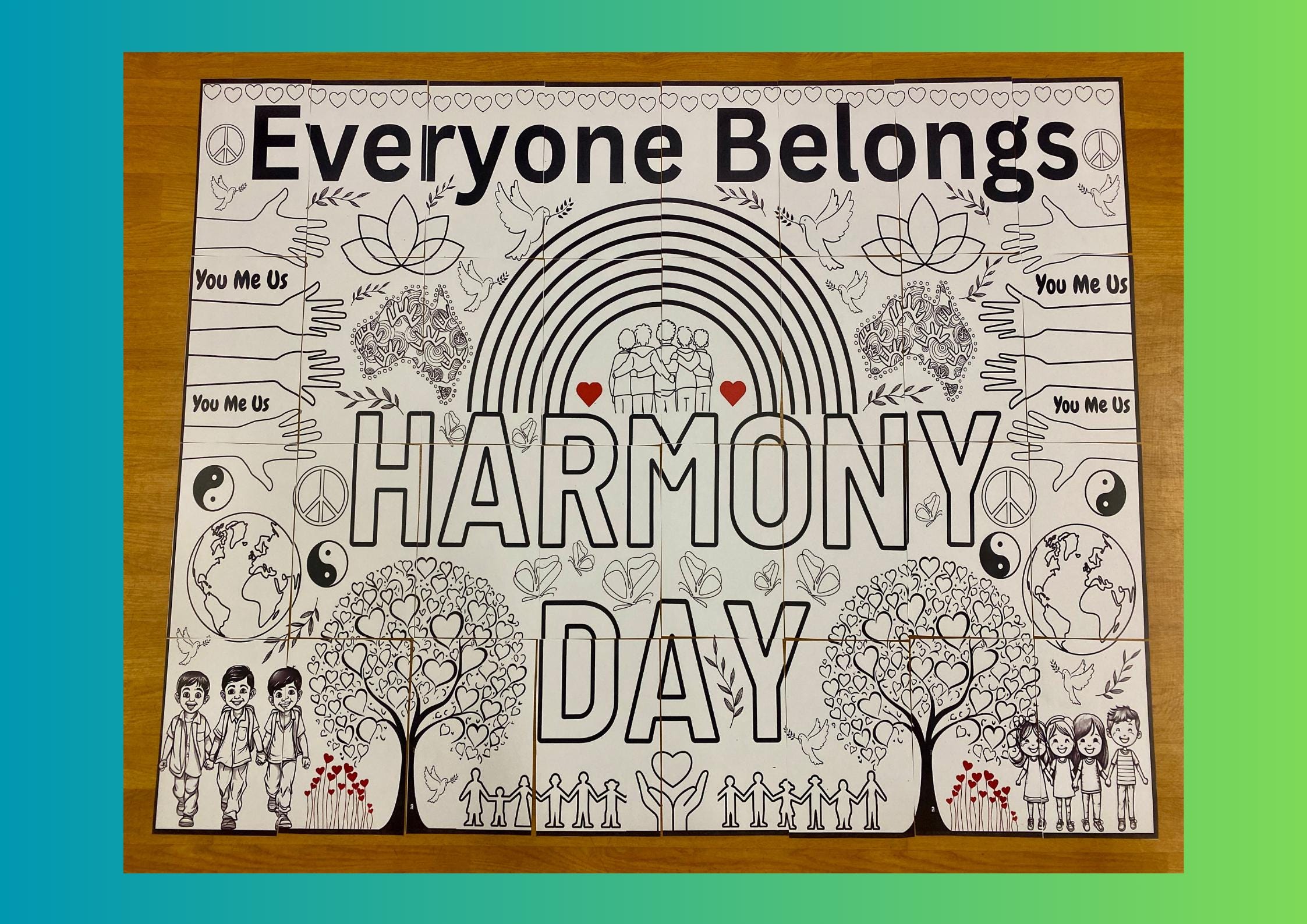 Harmony Day Printable Classroom Mural, Collaborative Student Mural ...