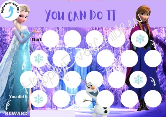 Frozen Reward Chart Potty/toileting Chart Ana and Elsa - Etsy Australia