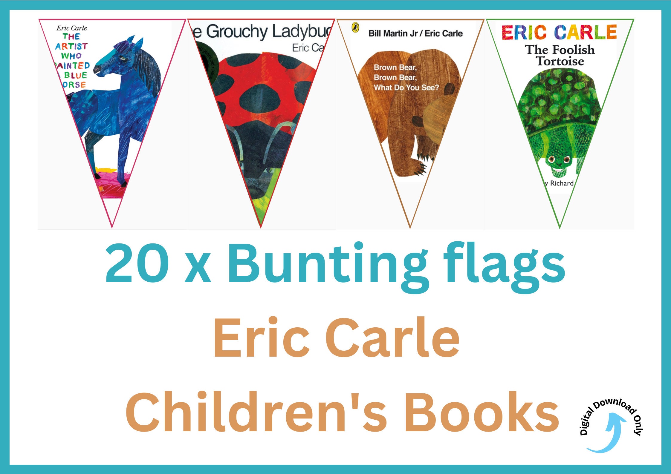 Eric Carle Book Bunting, Diy Baby Shower Decorations, Neutral Baby ...