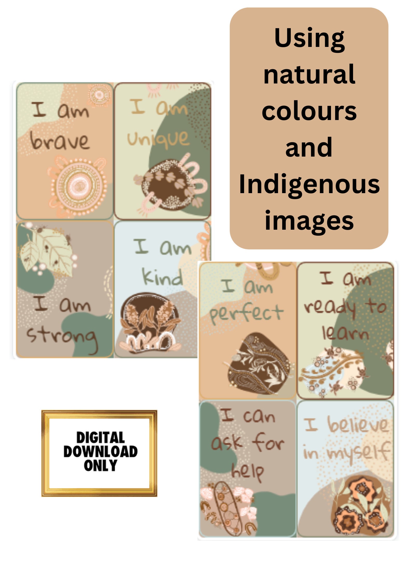Indigenous Affirmation Flash Cards and Posters, Printable Classroom ...