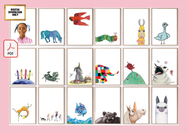Classroom Book Display, Printable Children's Book Characters, Popular ...