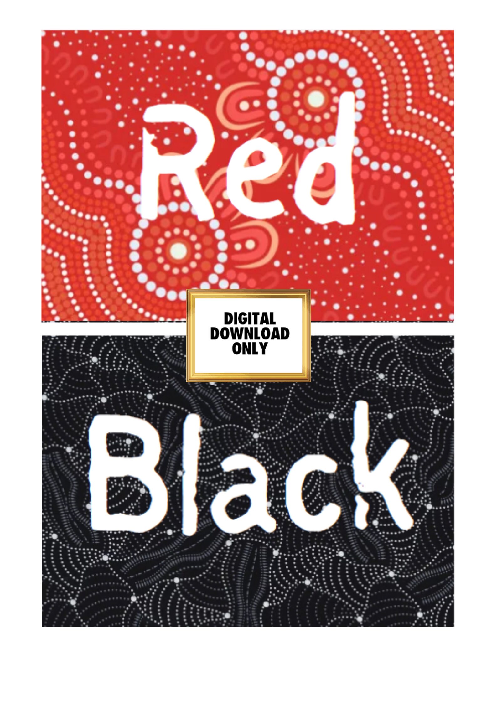 Indigenous Colour Cards, Aboriginal Patterned Colour Posters, Printable ...