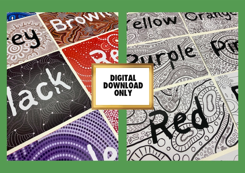 Indigenous Colour Cards, Aboriginal Patterned Colour Posters, Printable ...