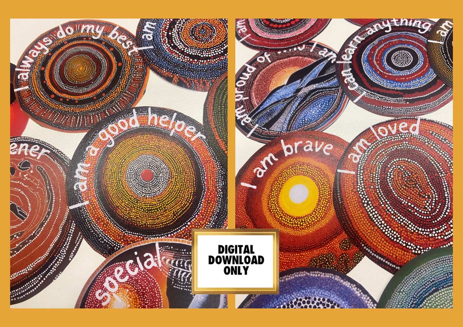 Indigenous Style Affirmation Cards for Classroom. Aboriginal Dot ...