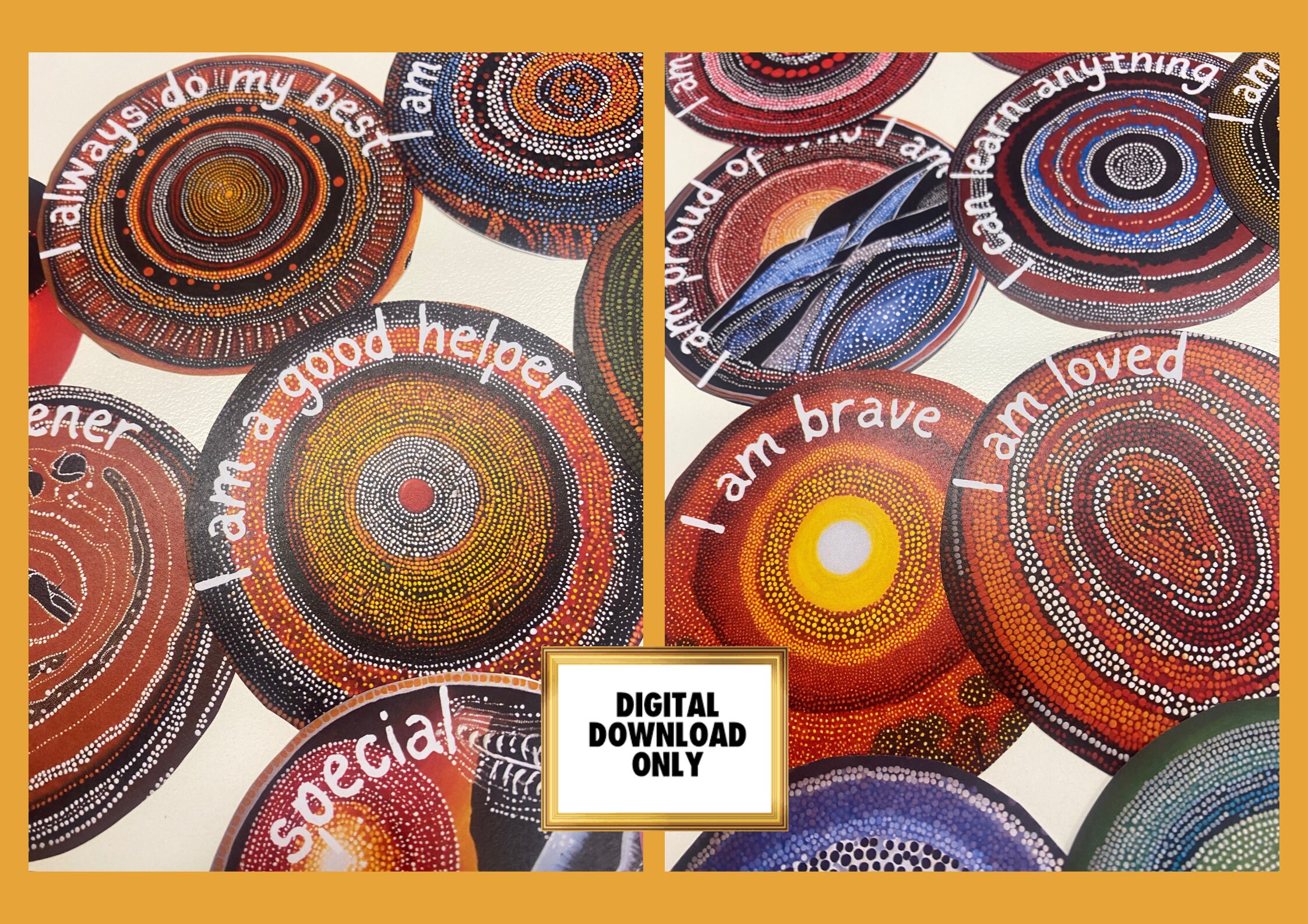 Indigenous Style Affirmation Cards for Classroom. Aboriginal Dot ...