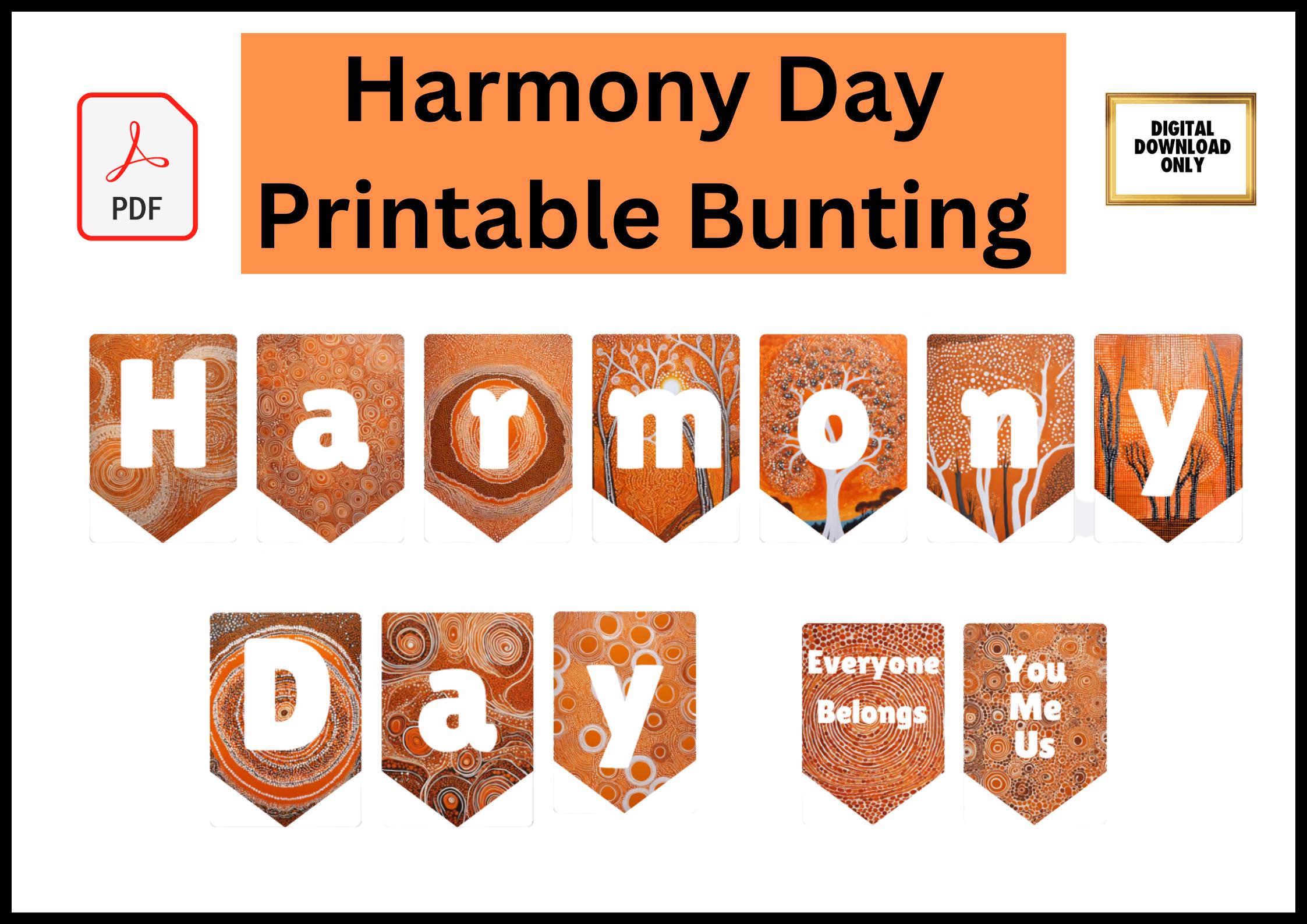 Harmony Day Printable Bunting, Harmony Week Resources, Harmony Day ...