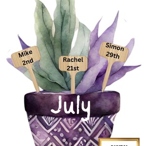 Boho Pot Plants Birthday Display for Classroom. Printable Classroom ...