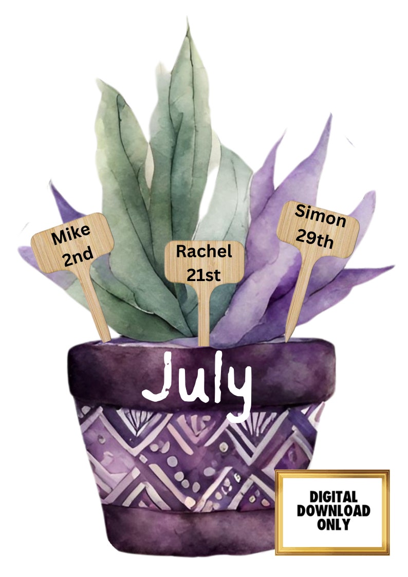 Boho Pot Plants Birthday Display for Classroom. Printable Classroom ...