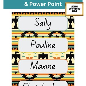 Native American Student Name Cards, American Indian Printable Classroom ...