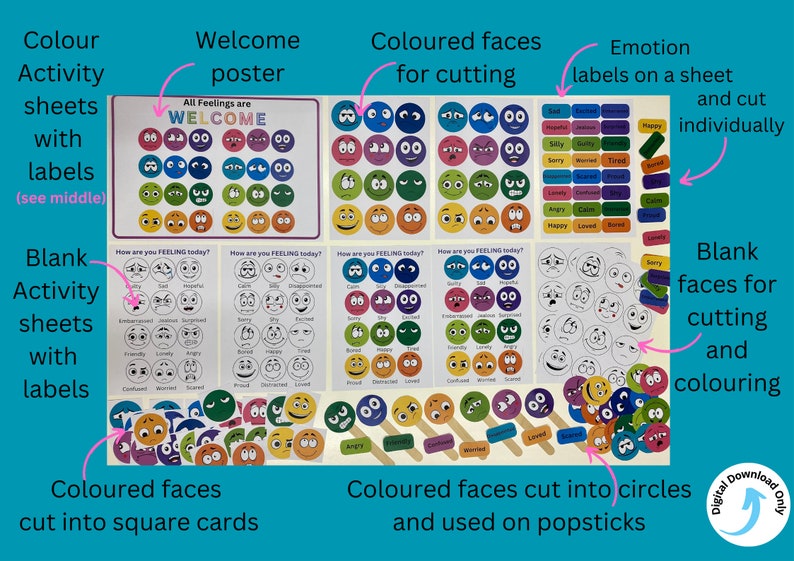 Feelings and Emotions Classroom Bundle, Printable Emotion Resources for ...