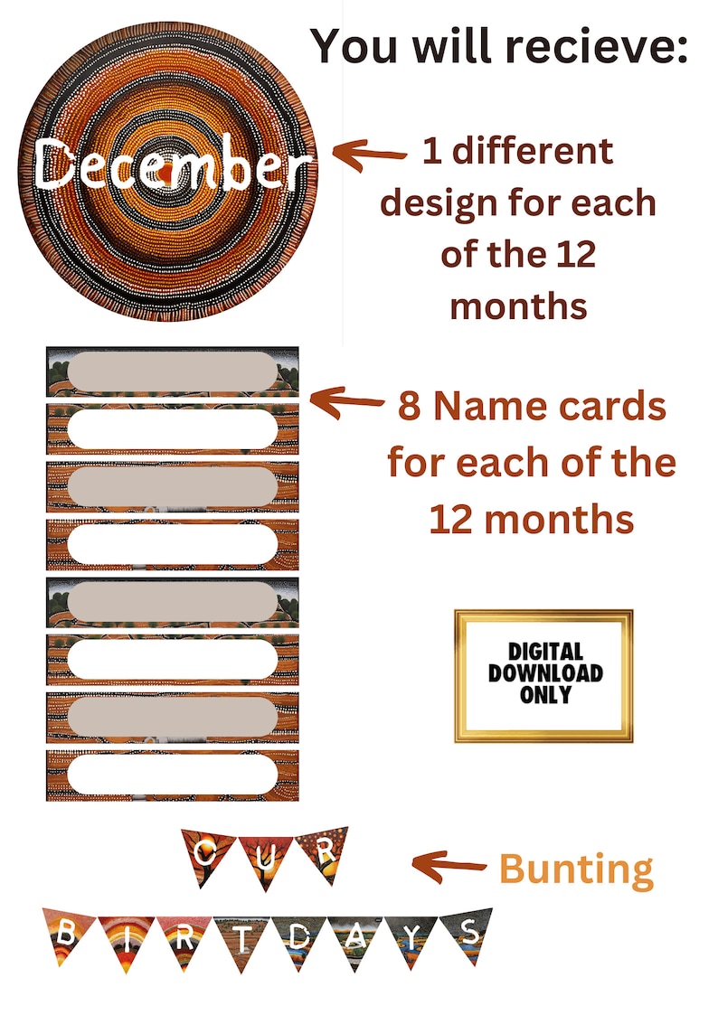 Indigenous Birthday Display for Classroom, Aboriginal Birthday Display ...