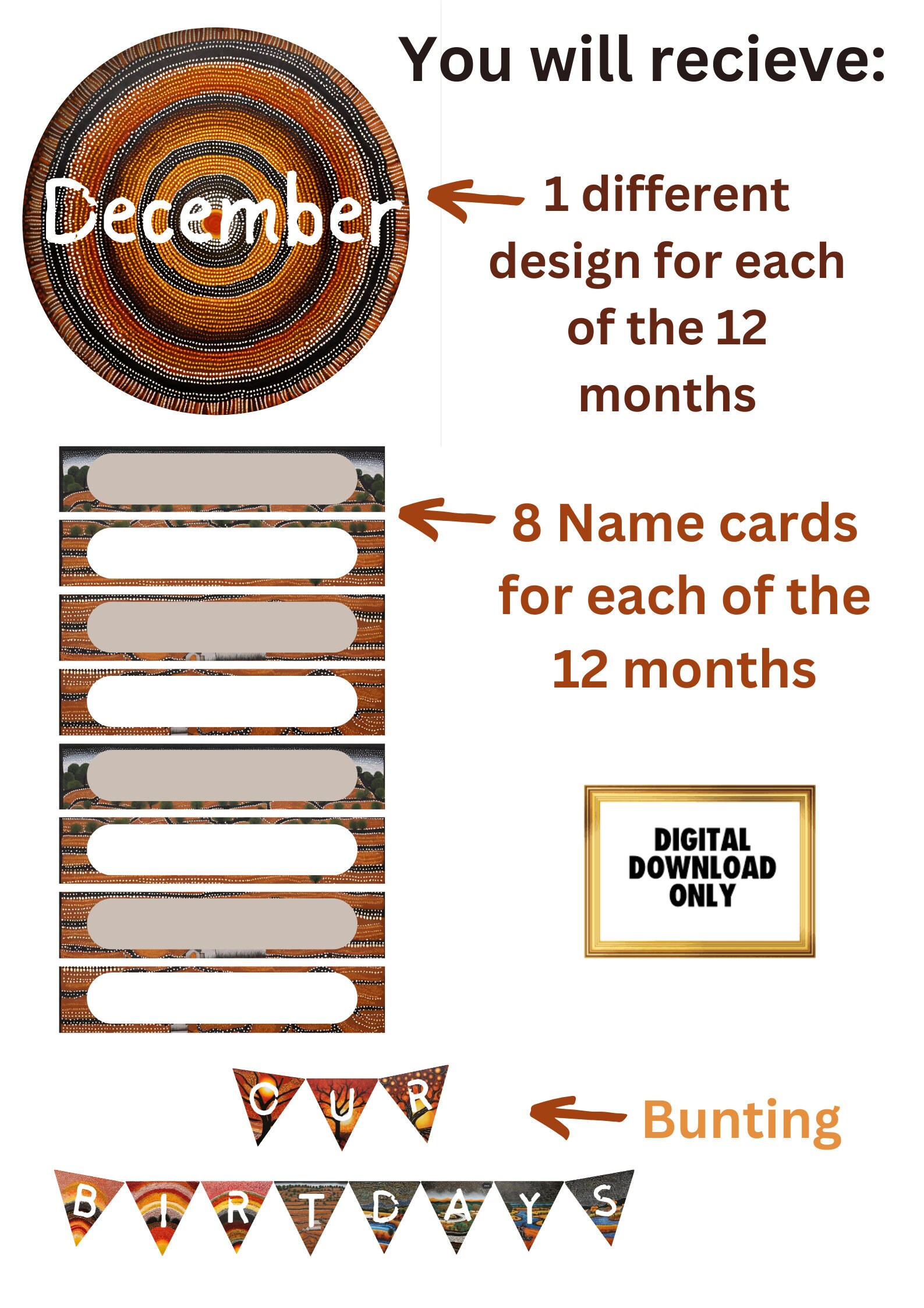 Indigenous Birthday Display for Classroom, Aboriginal Birthday Display ...