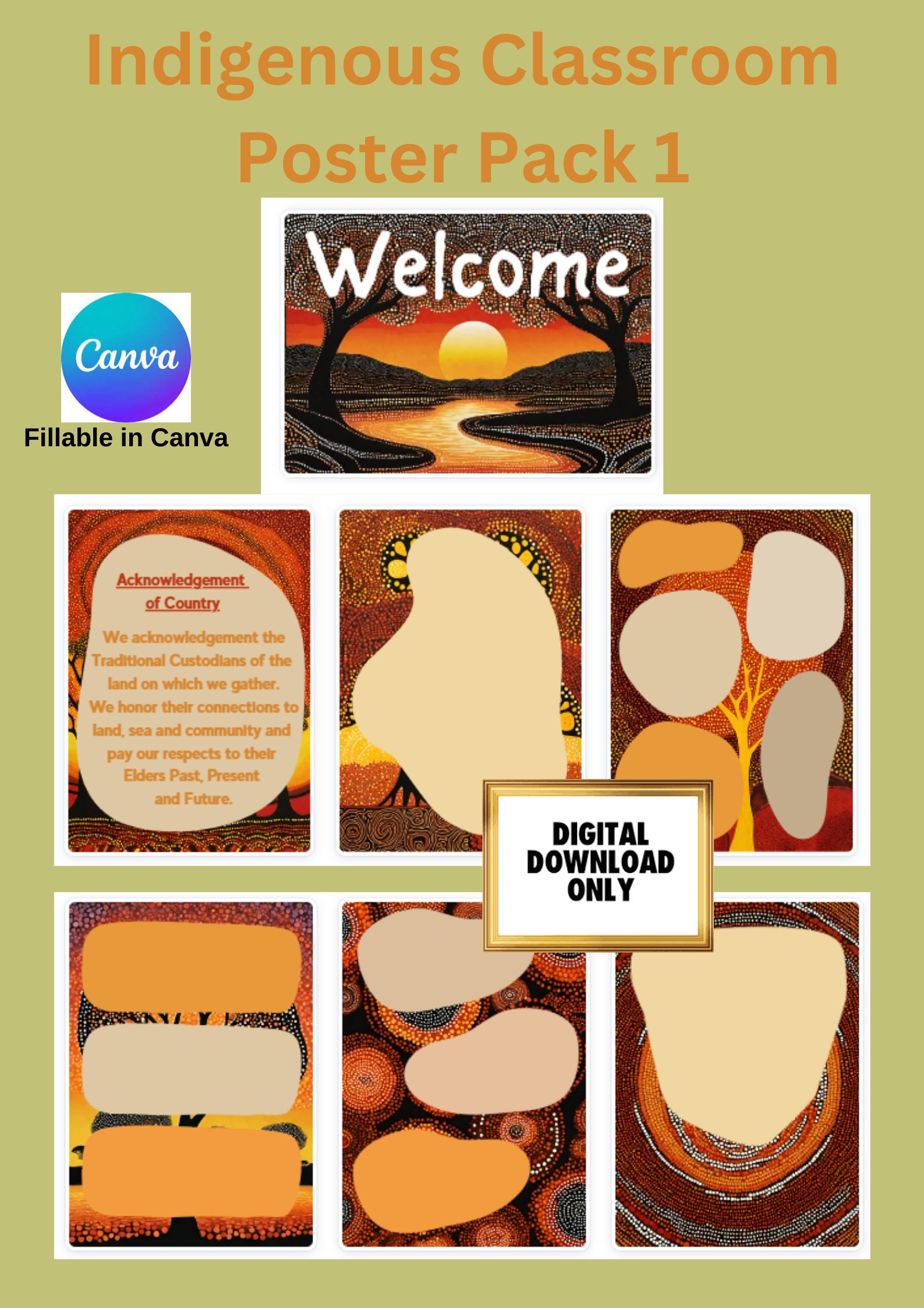 Indigenous Classroom Poster Pack. Aboriginal Art Printable and Fillable ...