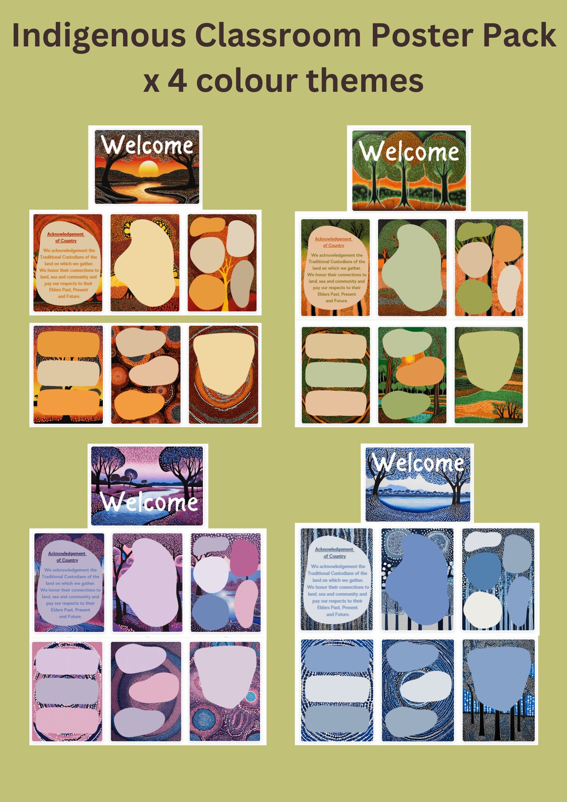 Indigenous Classroom Poster Pack. Aboriginal Art Printable and Fillable ...