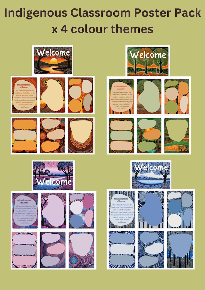 Indigenous Classroom Poster Pack. Aboriginal Art Printable and Fillable ...
