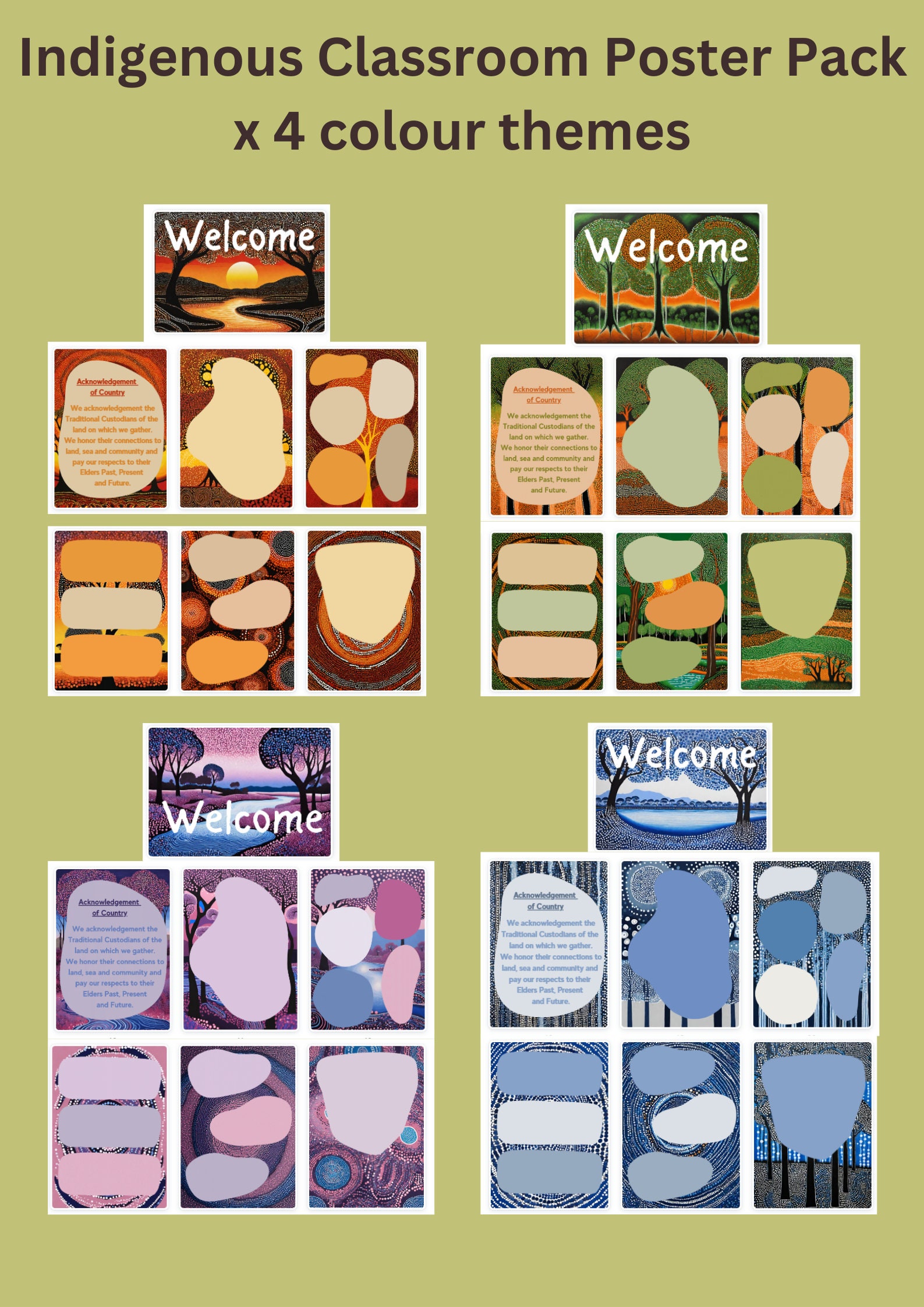 Indigenous Classroom Poster Pack. Aboriginal Art Printable and Fillable ...