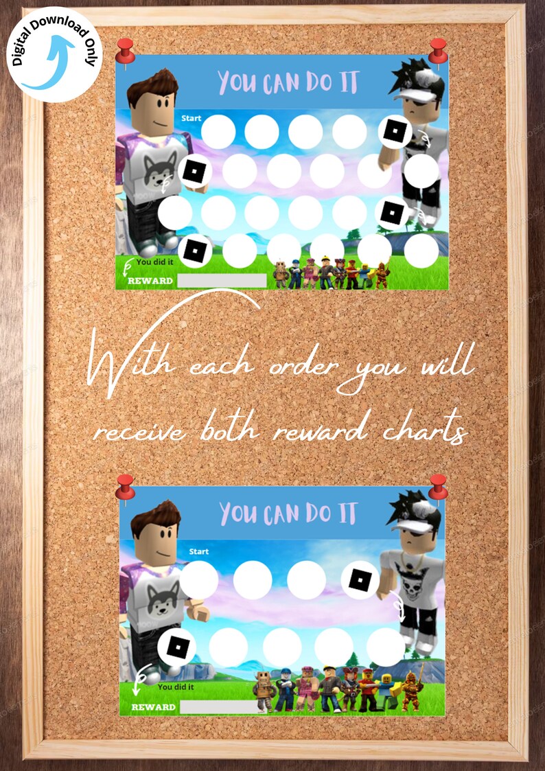 Roblox reward chart Roblox sticker chart potty chart - Etsy France