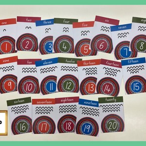 Indigenous Numbers 1-20 Flash Cards, Aboriginal Numbers Printable ...