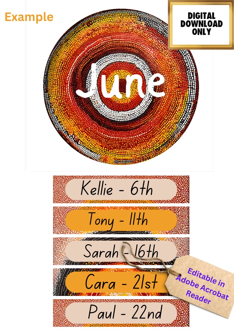 Indigenous Birthday Display for Classroom, Aboriginal Birthday Display ...