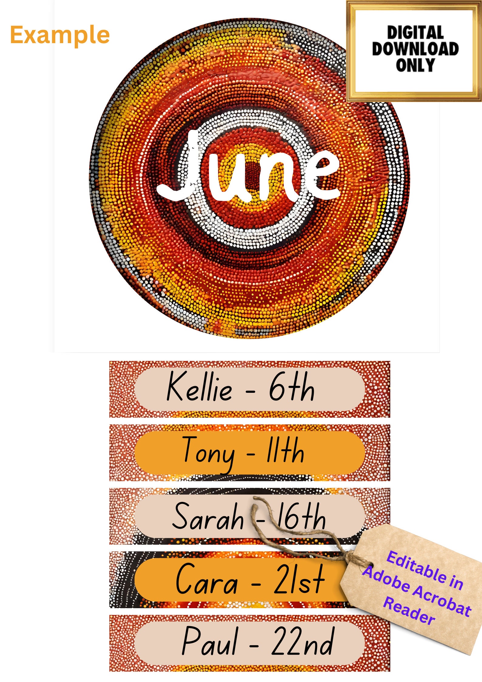 Indigenous Birthday Display for Classroom, Aboriginal Birthday Display ...