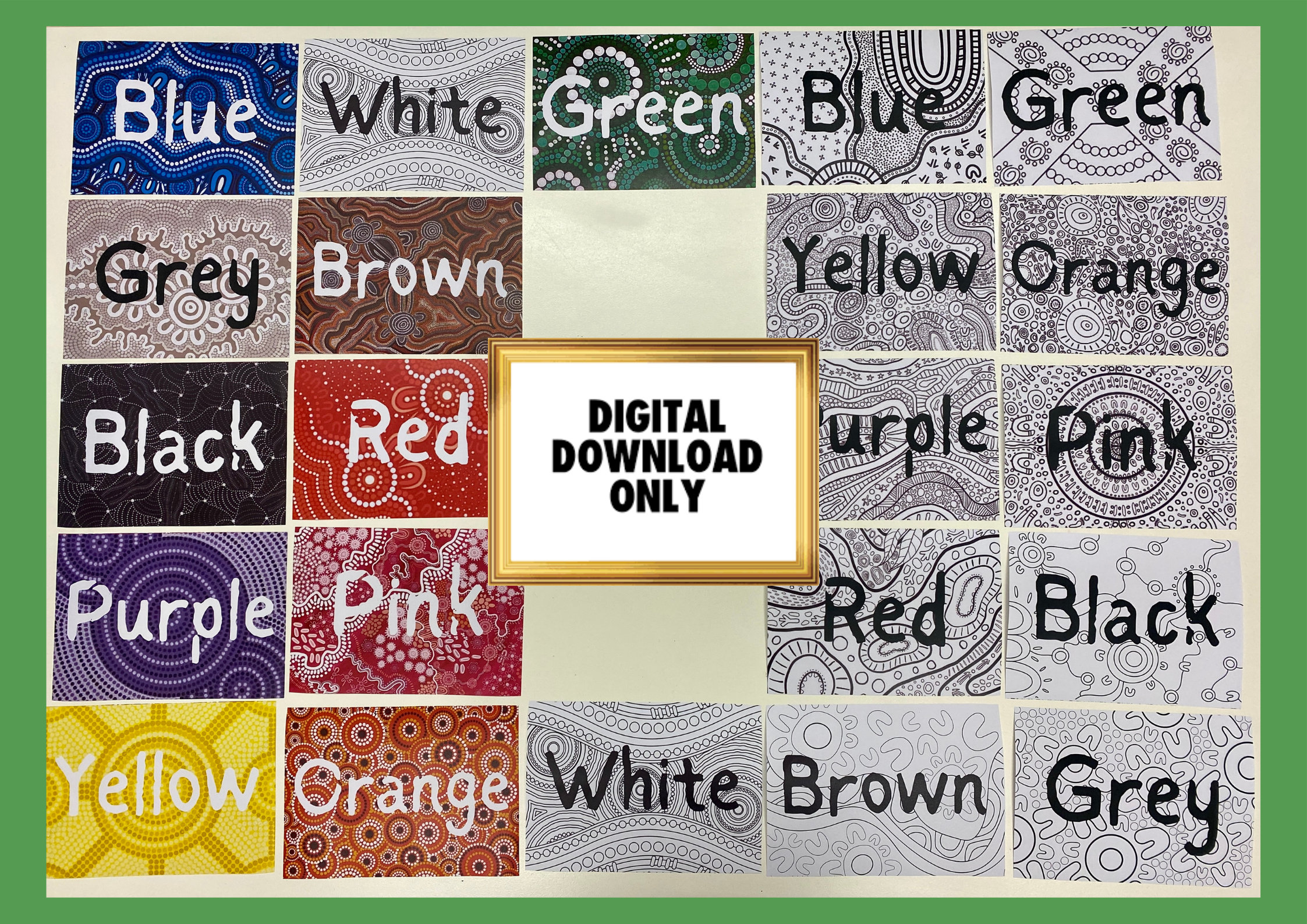 Indigenous Colour Cards, Aboriginal Patterned Colour Posters, Printable ...