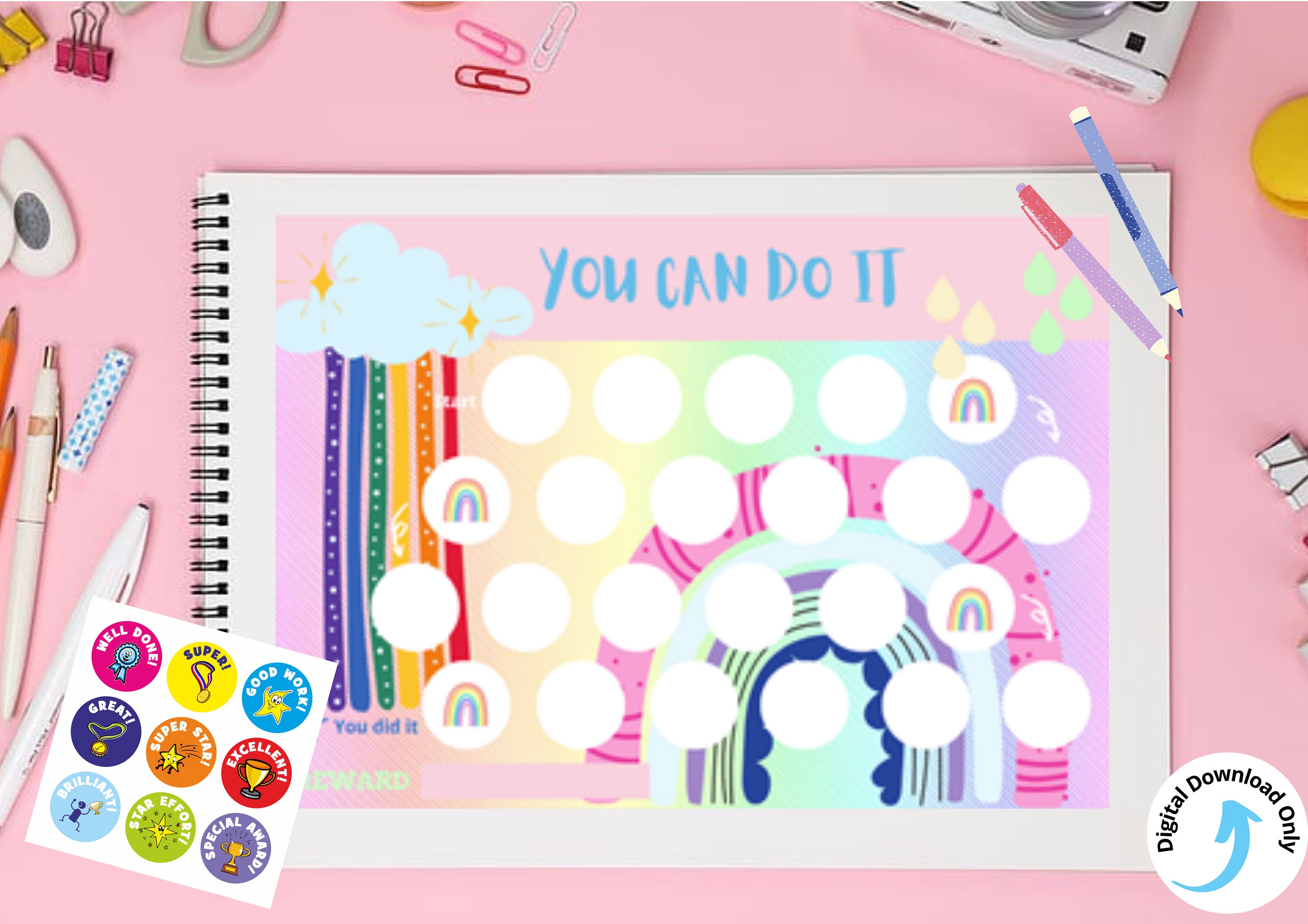 Rainbow Reward Chart, Potty/toileting Chart, Children's Achievements ...