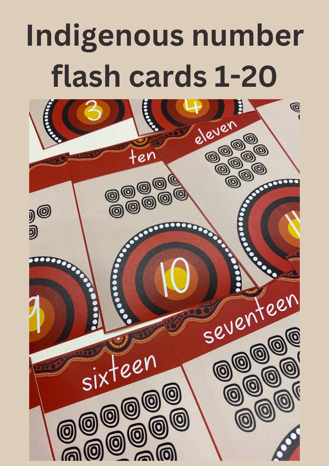 Indigenous Number Flash Cards 1-20, Aboriginal Number Learning ...