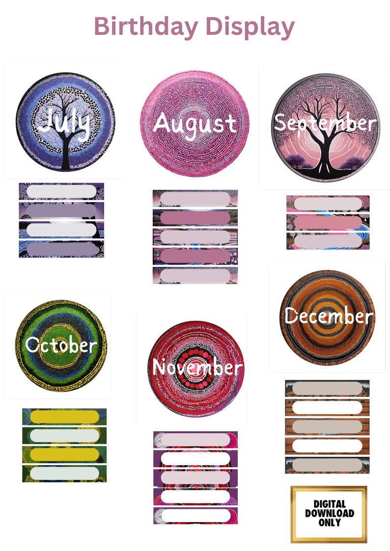 Indigenous Birthday Display for Classroom, Aboriginal Birthday Display ...