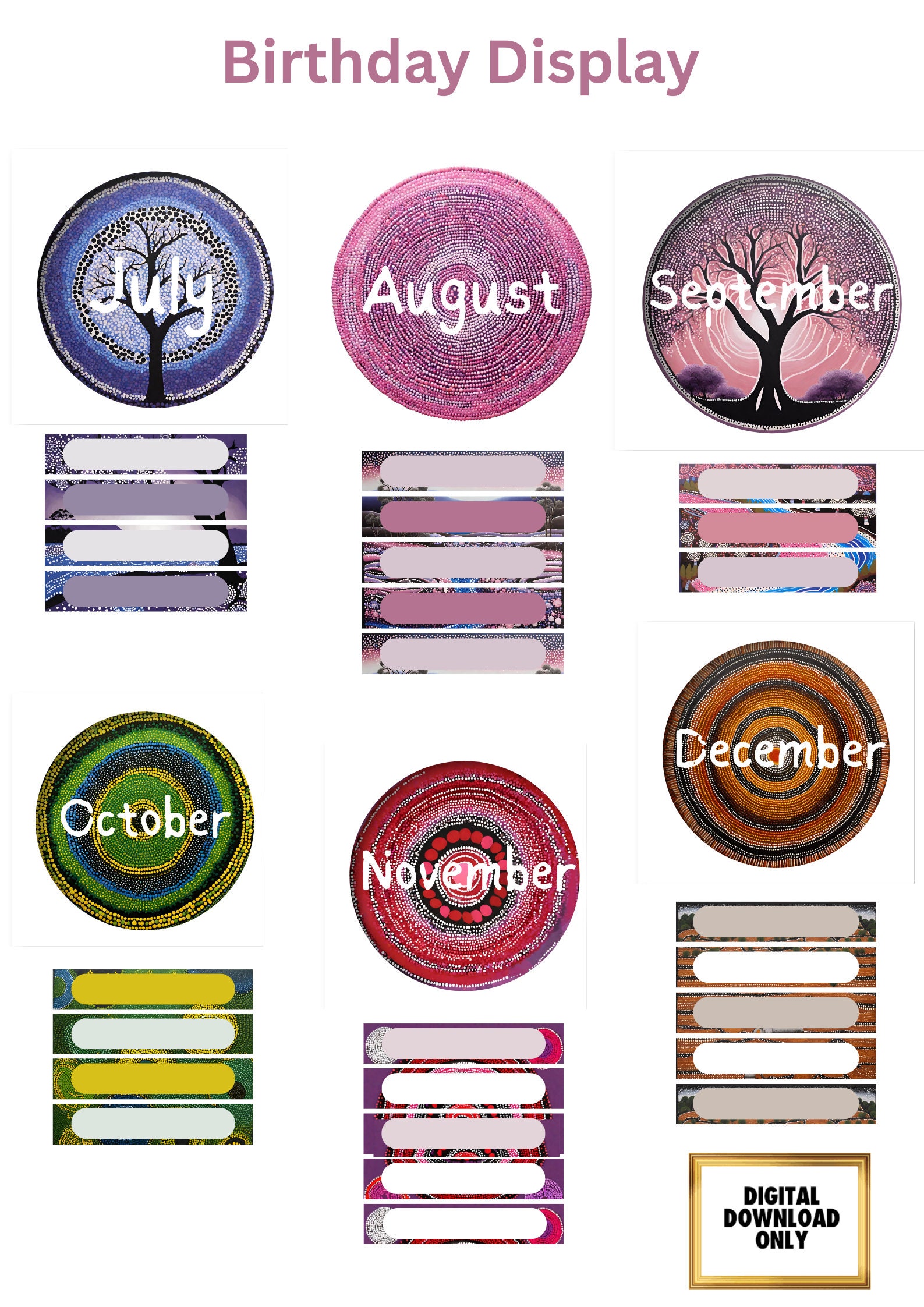 Indigenous Birthday Display for Classroom, Aboriginal Birthday Display ...