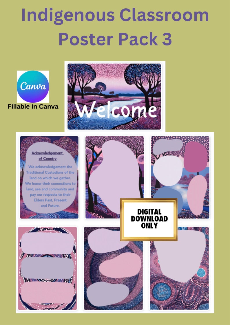Indigenous Classroom Poster Pack. Aboriginal Art Printable and Fillable ...