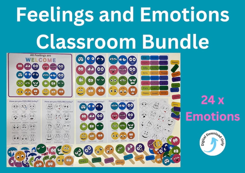 Feelings and Emotions Classroom Bundle, Printable Emotion Resources for ...