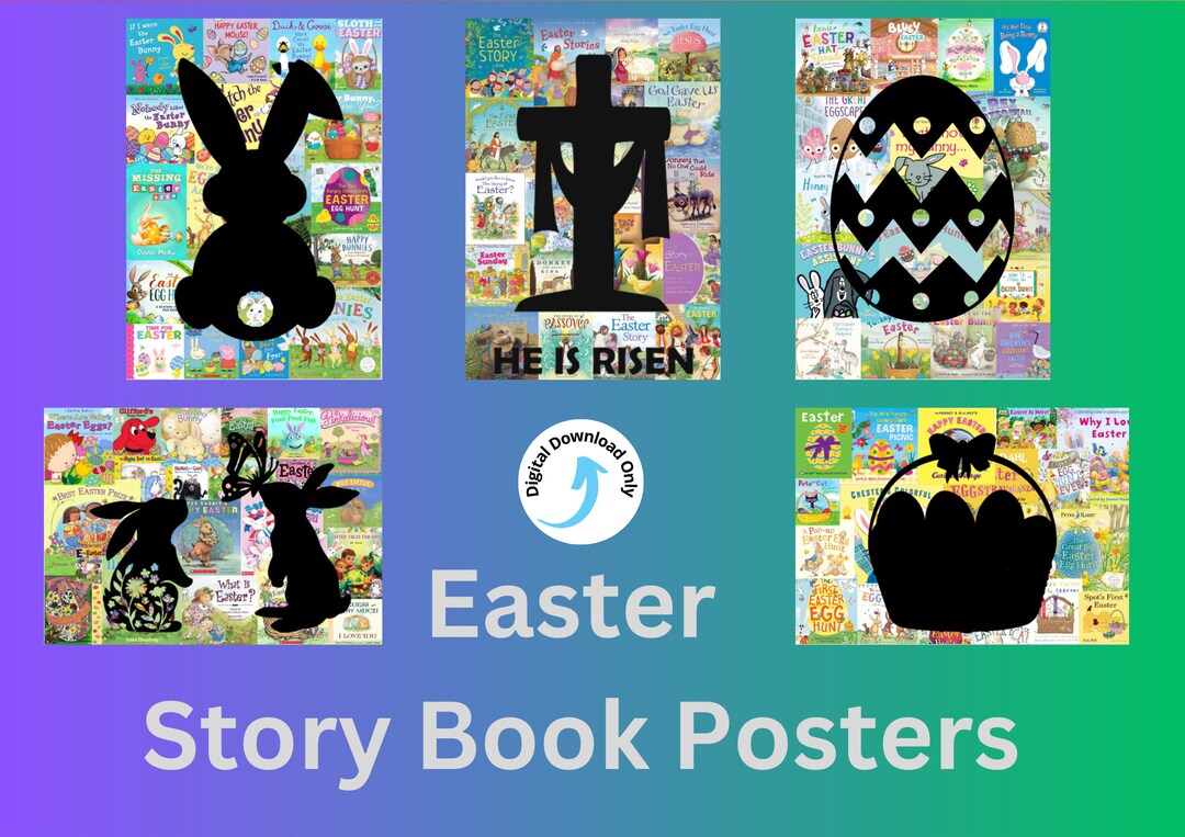 Easter Story Book Posters, Easter Printable Display, Books About Easter ...
